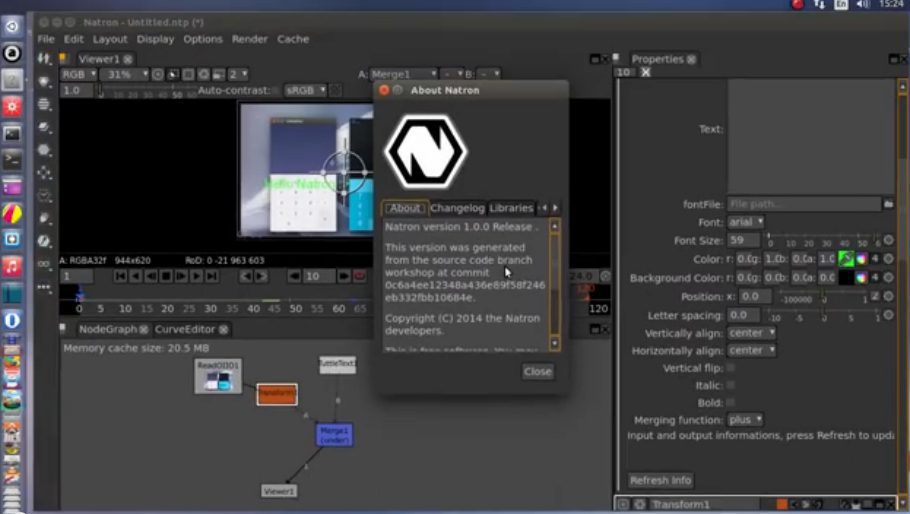 Natron software video editor - pohos